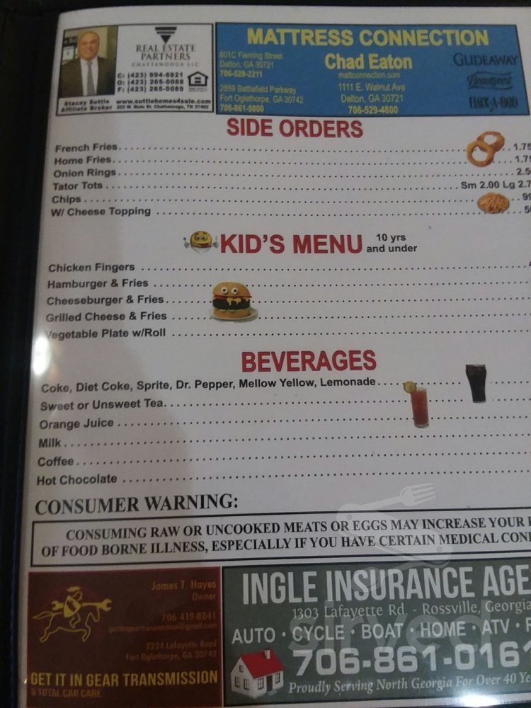 Wanda's Restaurant menu in Rock Spring, Georgia, USA