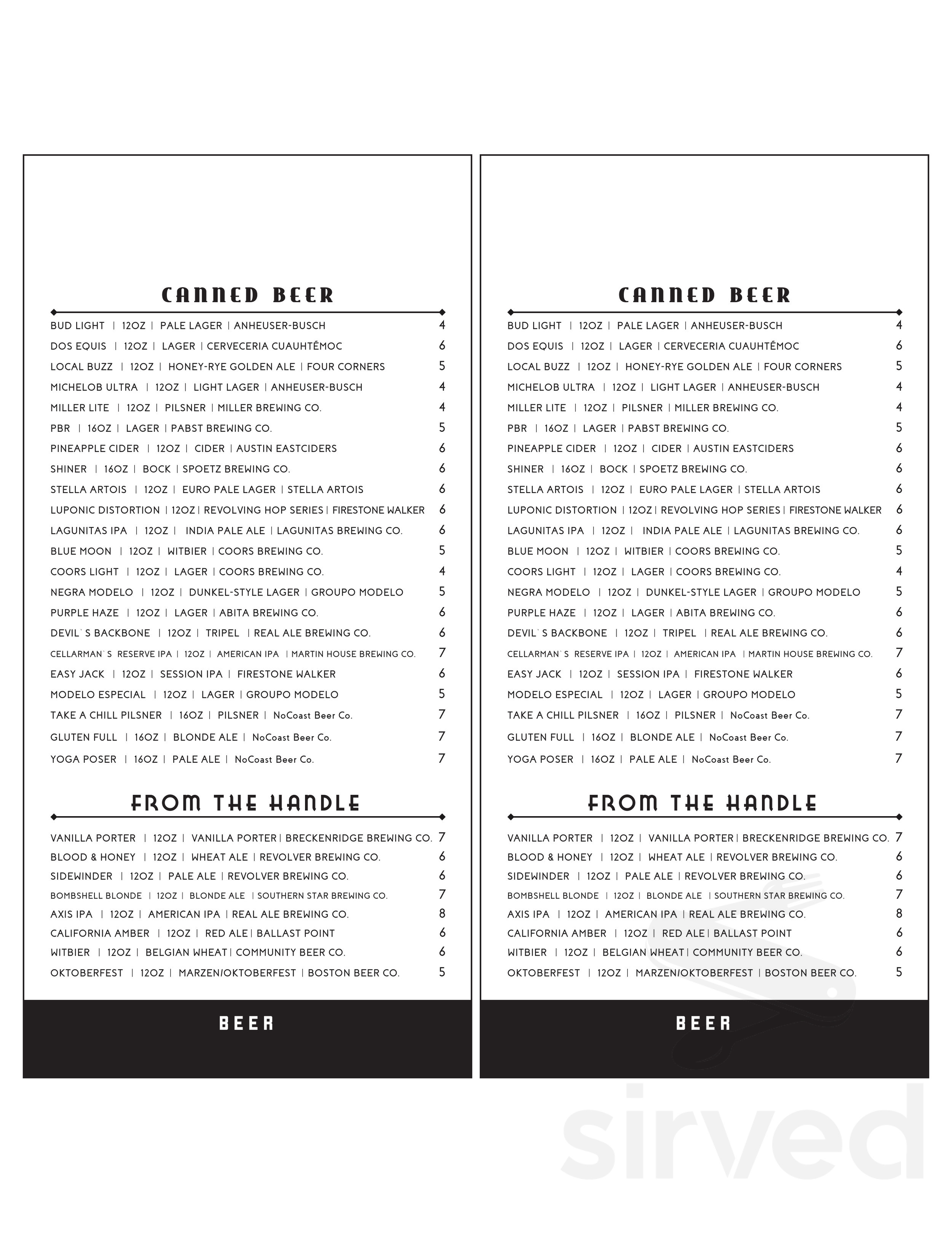 Menu - Dallas TX's STIRR | Sirved