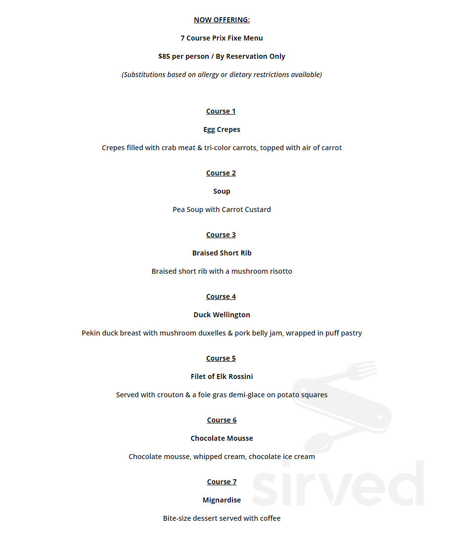 Continental Divide Restaurant menu in Ennis, Montana, USA