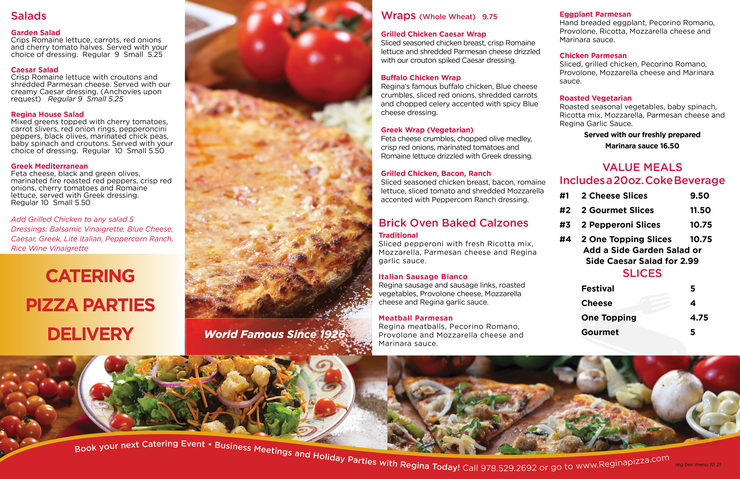 Regina Pizza menu in Beverly, Massachusetts, USA