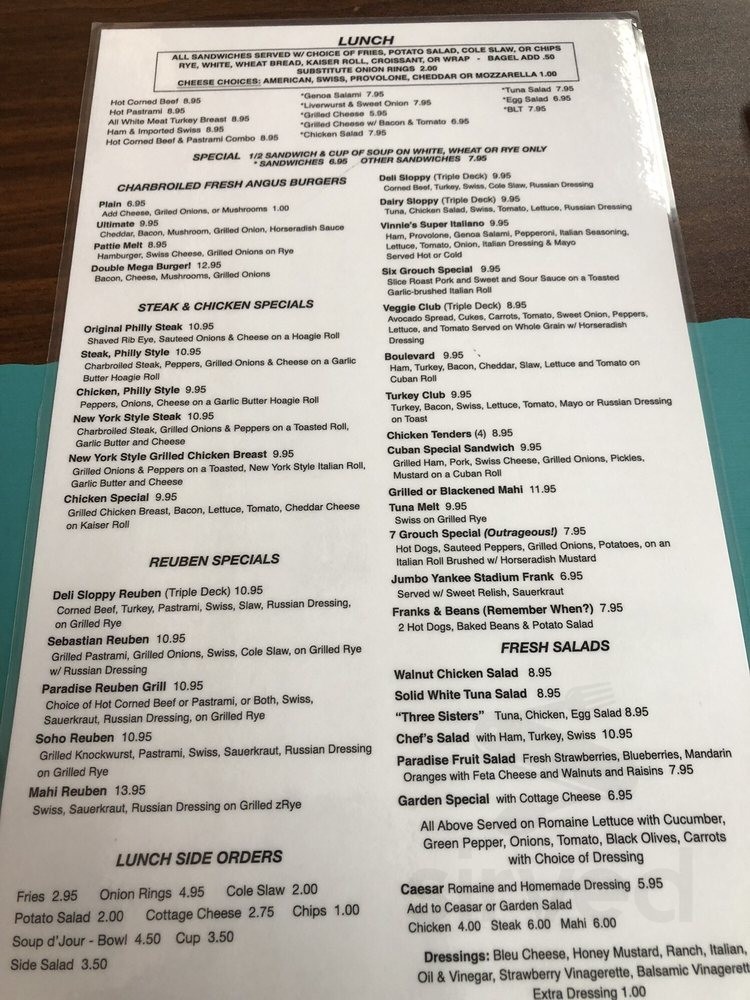 Menu for Manny's Breakfast and Lunch (Serving Beer and Wine) in ...