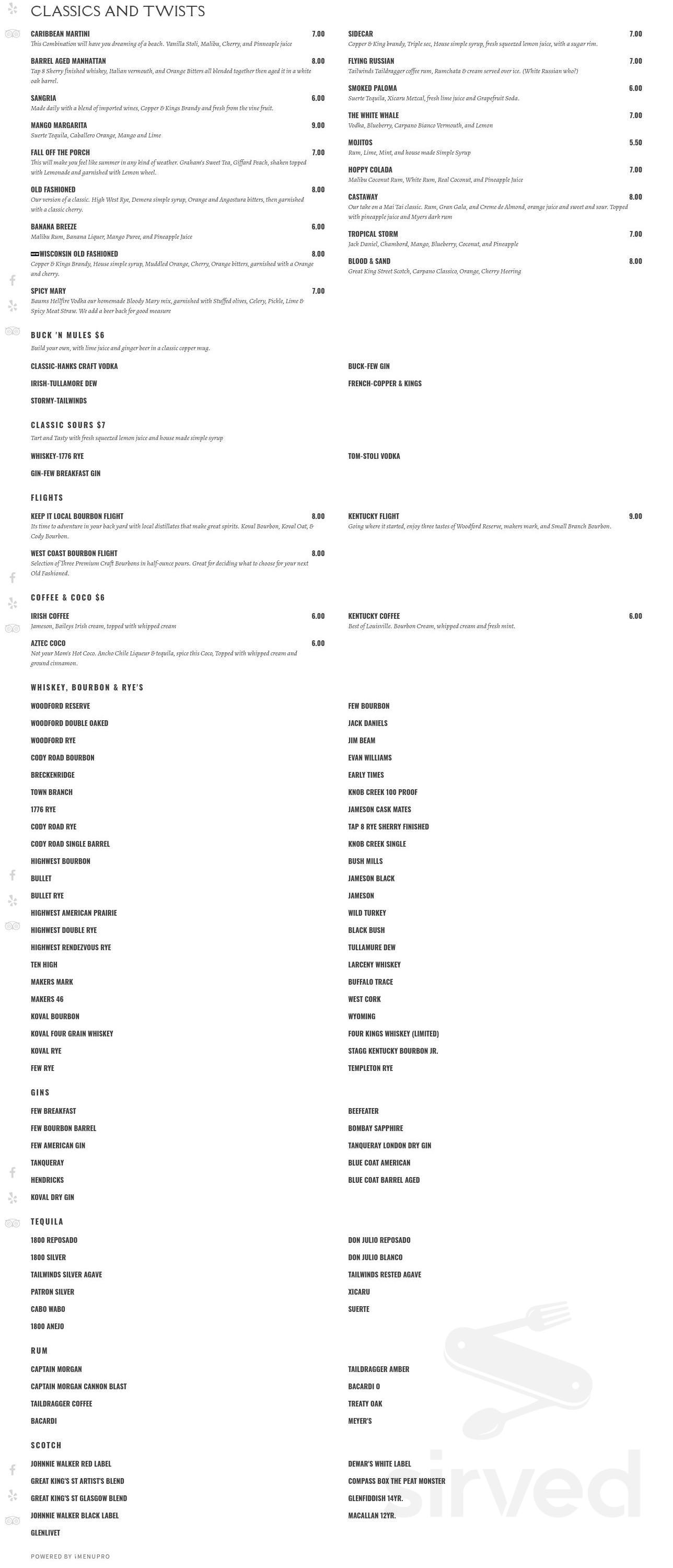 Hoppy Pig menu in Bradley, Illinois, USA