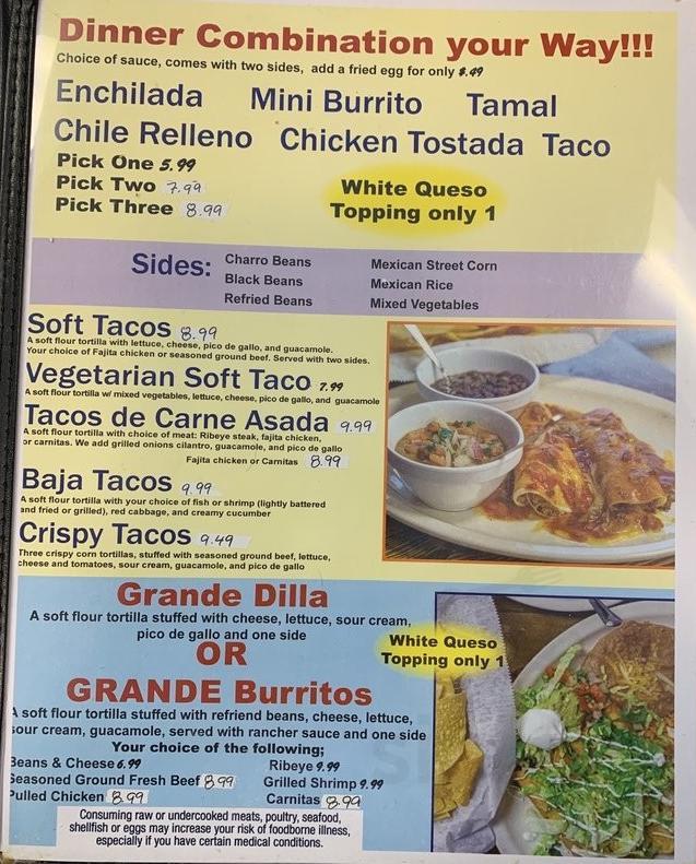 Menu - Knoxville TN's Porton Mexican Kitchen | Sirved