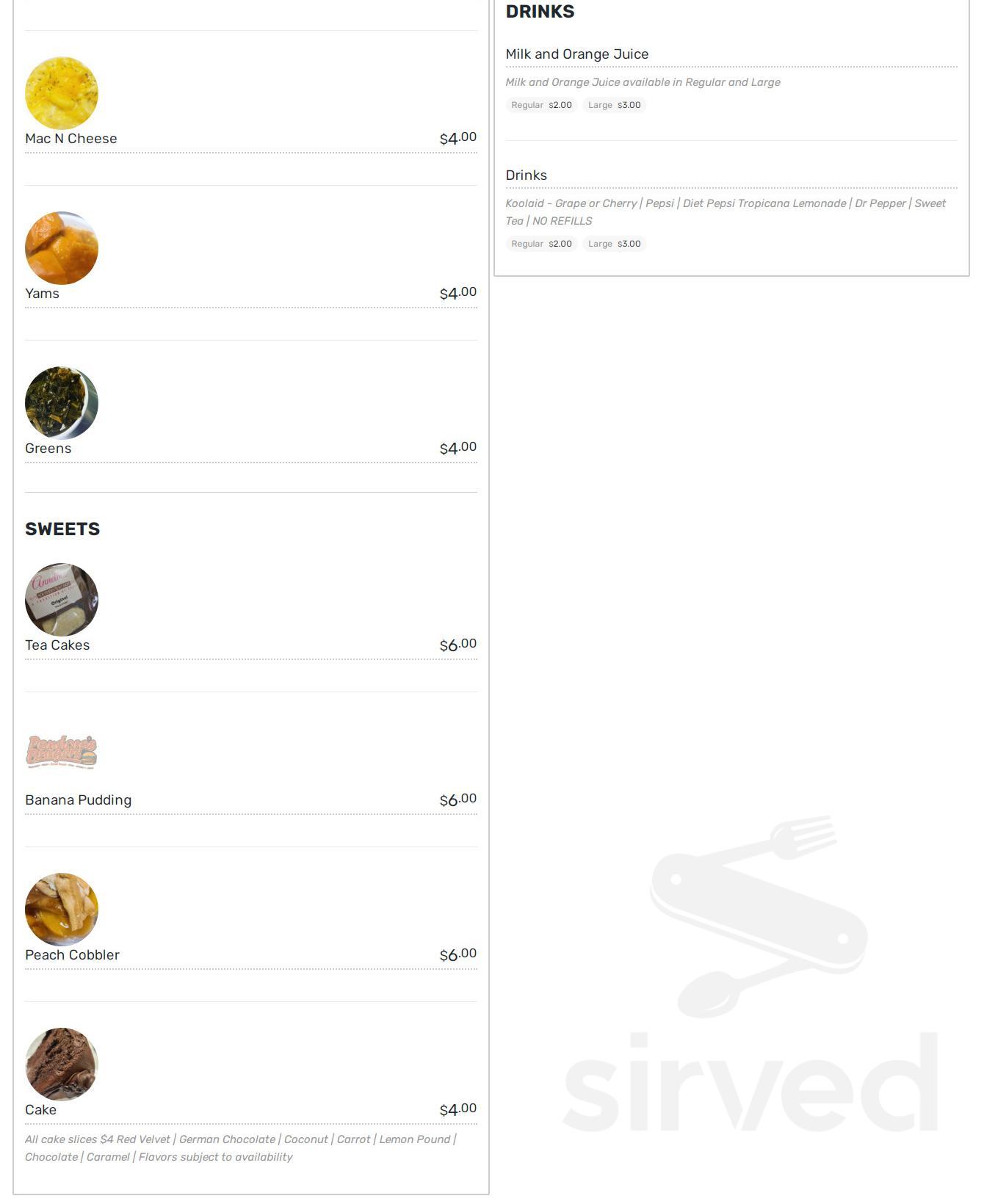 Pandora's Burgers menu in North Las Vegas, Nevada, USA