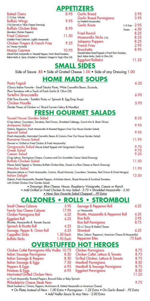 Spassos Pizzeria menu in Lindenhurst, New York, USA