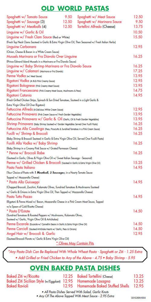 Spassos Pizzeria menu in Lindenhurst, New York, USA