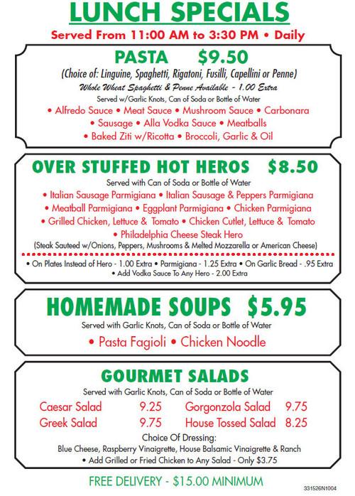 Spassos Pizzeria menu in Lindenhurst, New York, USA