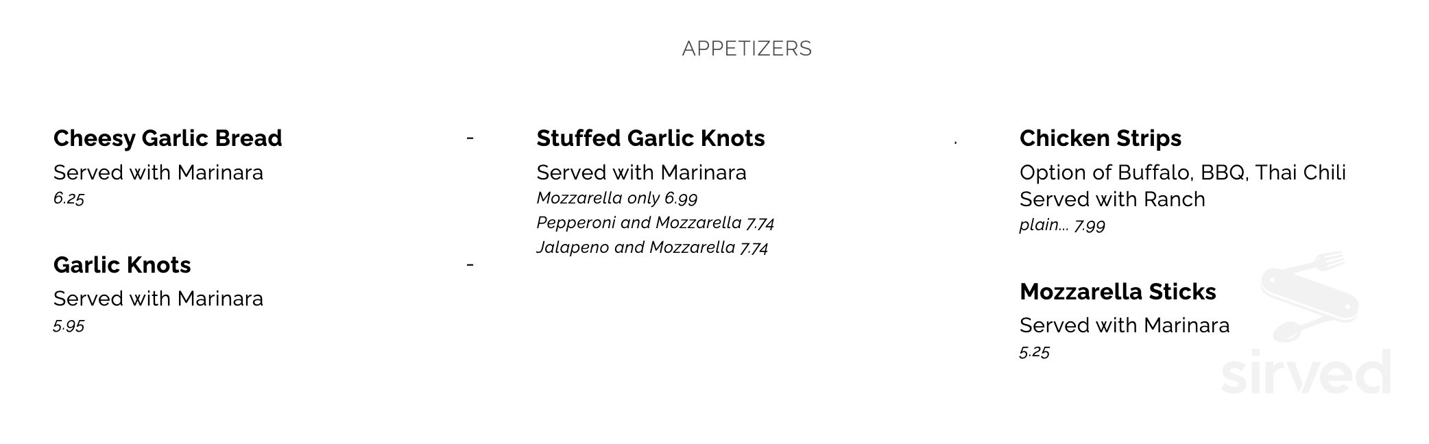 Last Chance Pizza menu in Dillon, Colorado, USA