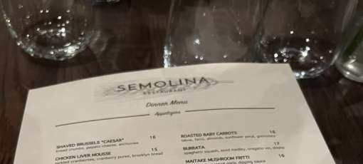 Menu for Semolina Restaurant in Red Bank, NJ | Sirved