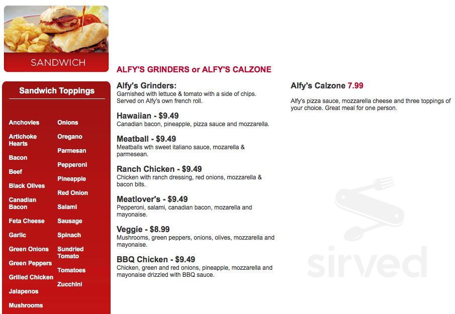 Alfy's Pizza menus in Granite Falls, Washington, United States