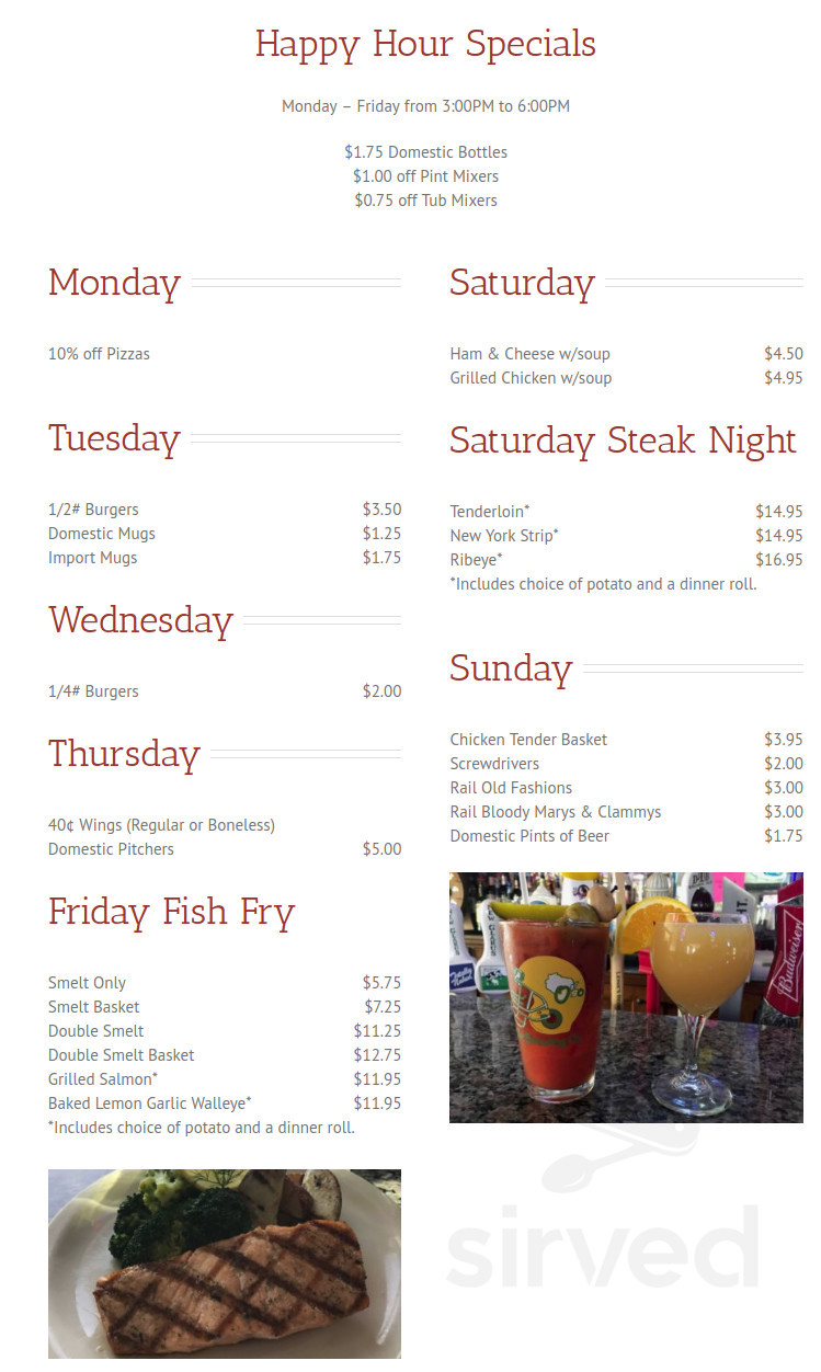 Waverly Inn Pub & Pizzeria menu in Two Rivers, Wisconsin, USA