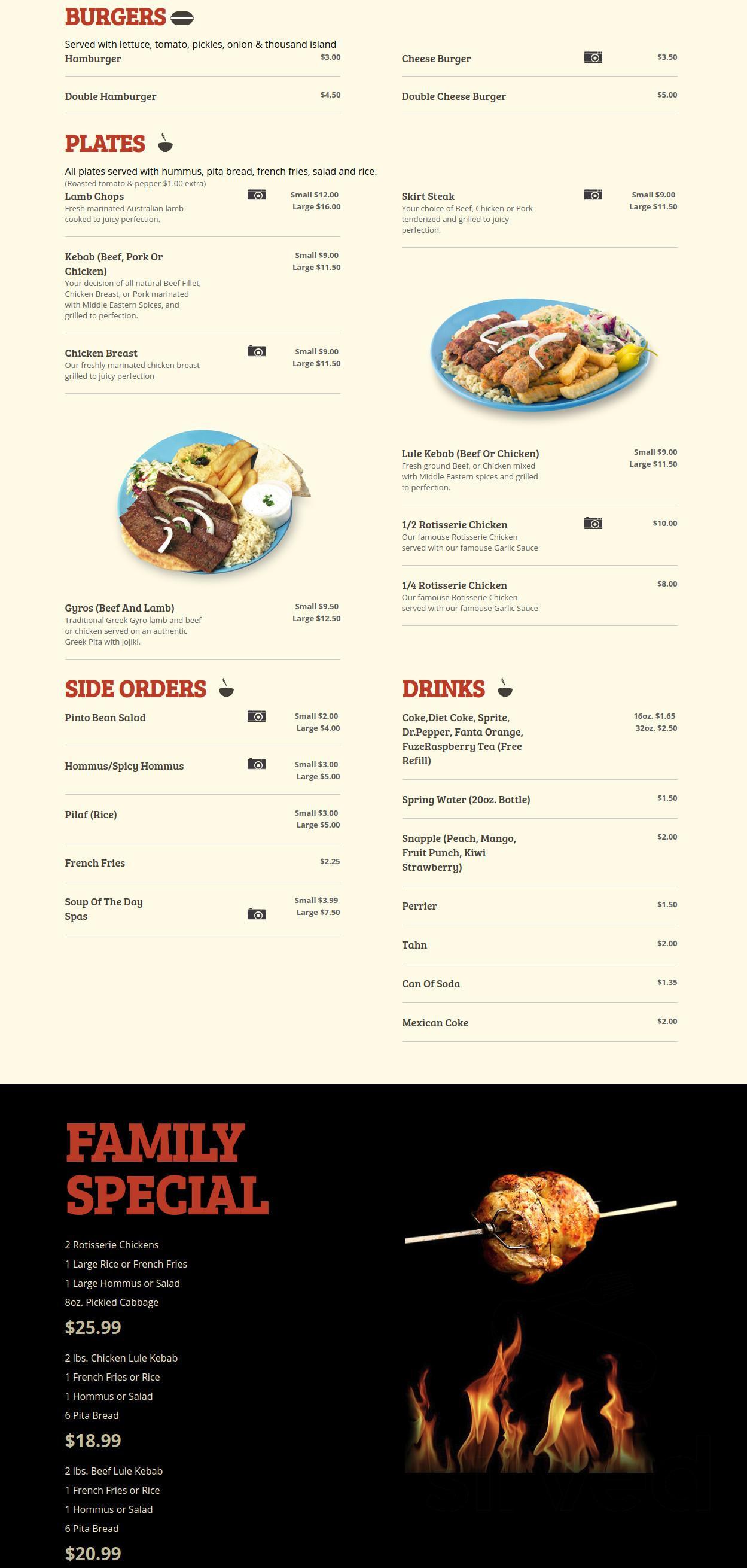 Paros Family Restaurant menus in Los Angeles, California, United States