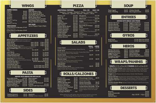 KC's Pizza N' Wings menu in Islip Terrace, New York, USA