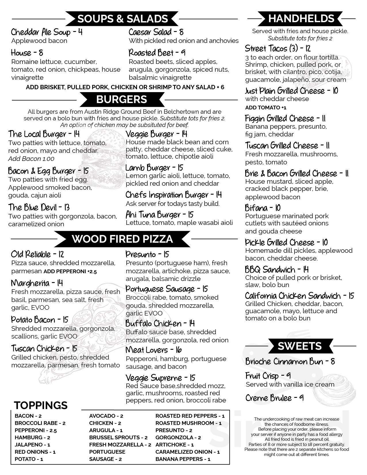 Menu - Ludlow MA's Vanished Valley Brewing | Sirved