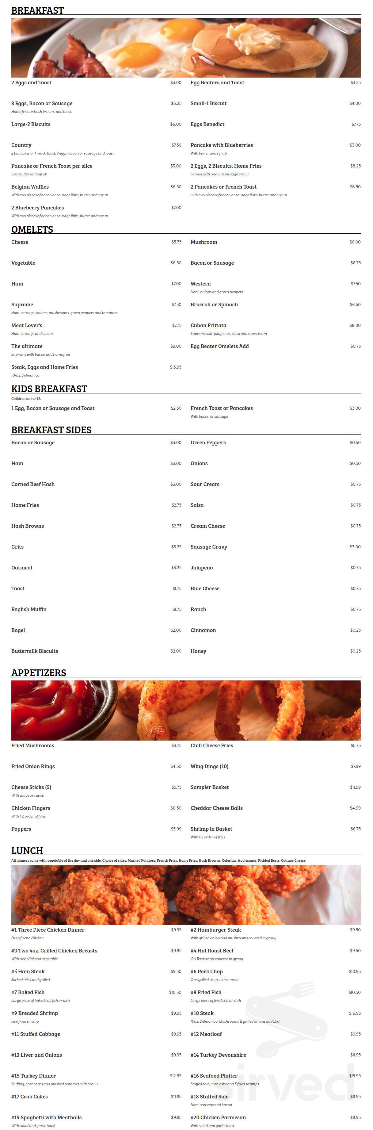 Menu for Di's Kornerstone Diner in McKeesport, PA | Sirved