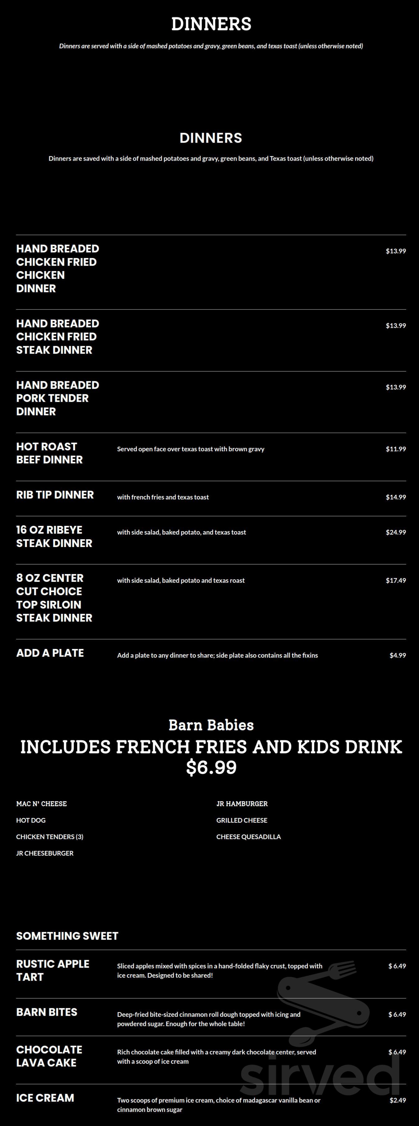 Bar 'N Grill - Topeka menu in Topeka, Kansas, USA