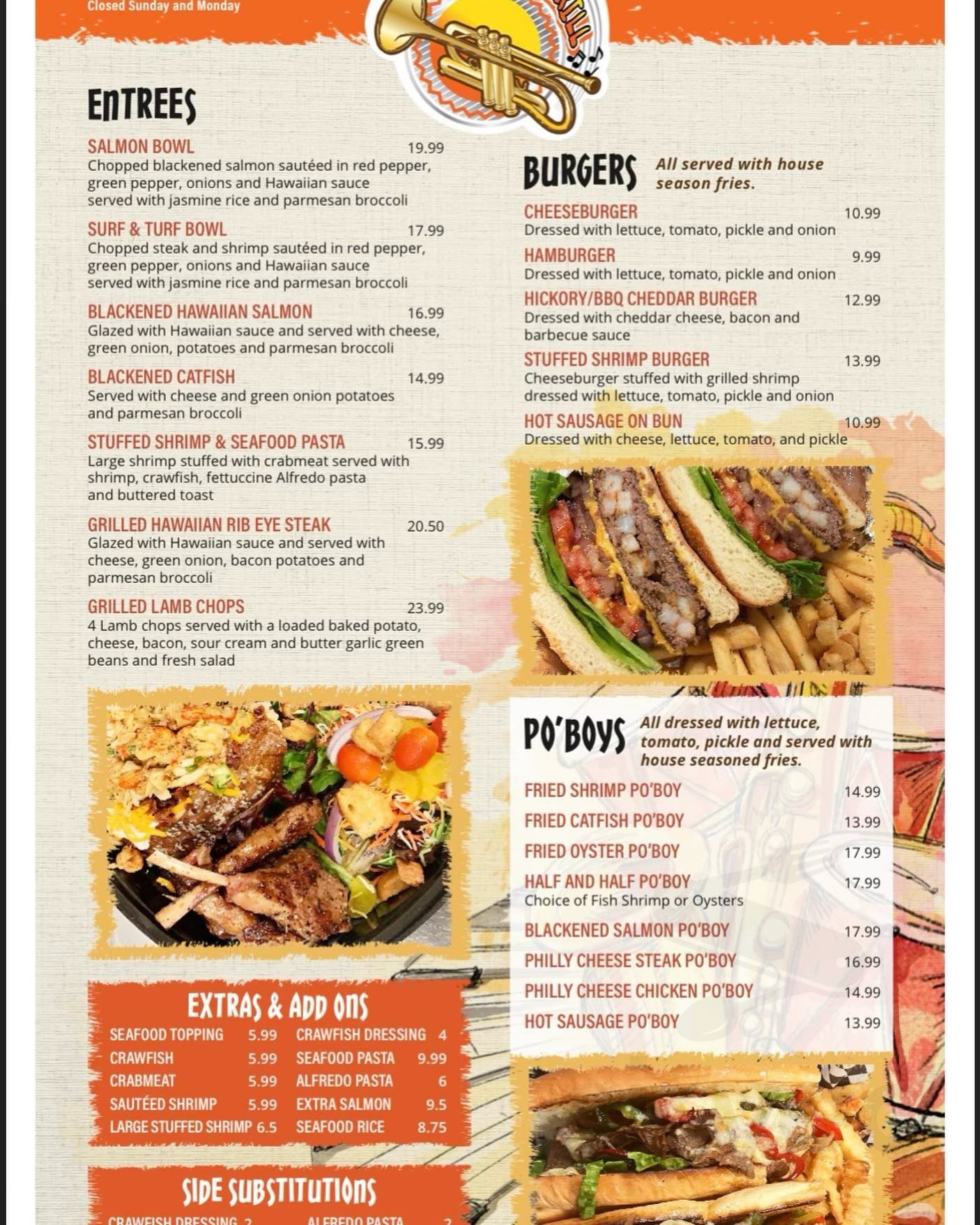 AJ’s Jazzy Grill menus in New Orleans, Louisiana, United States