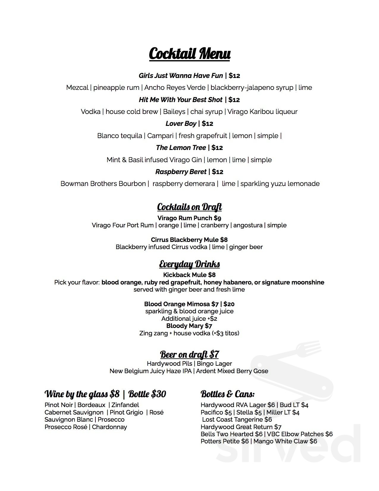 Menu for LUNCH.SUPPER! in Richmond, VA | Sirved