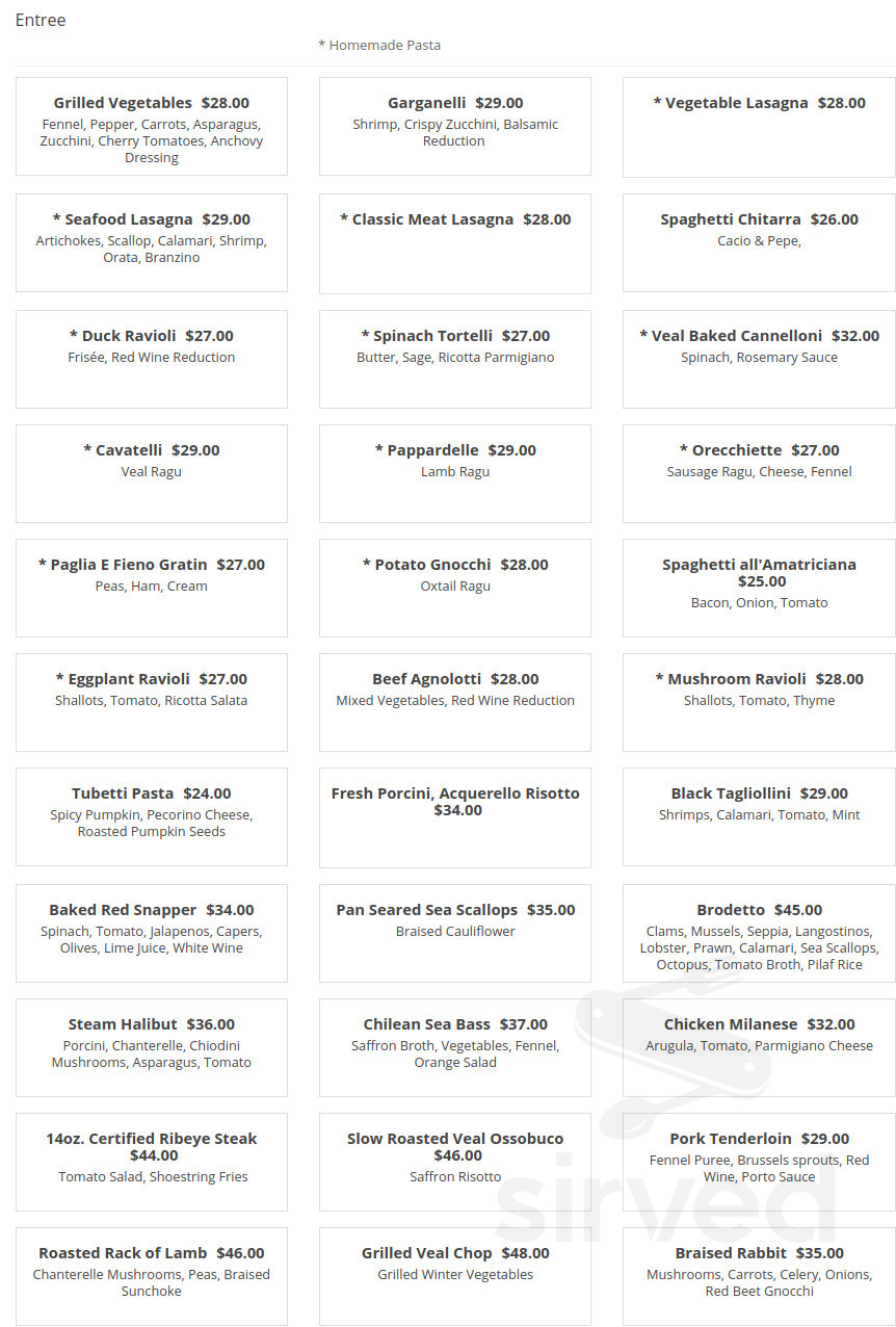 Antonucci Cafe menu in New York, New York, USA
