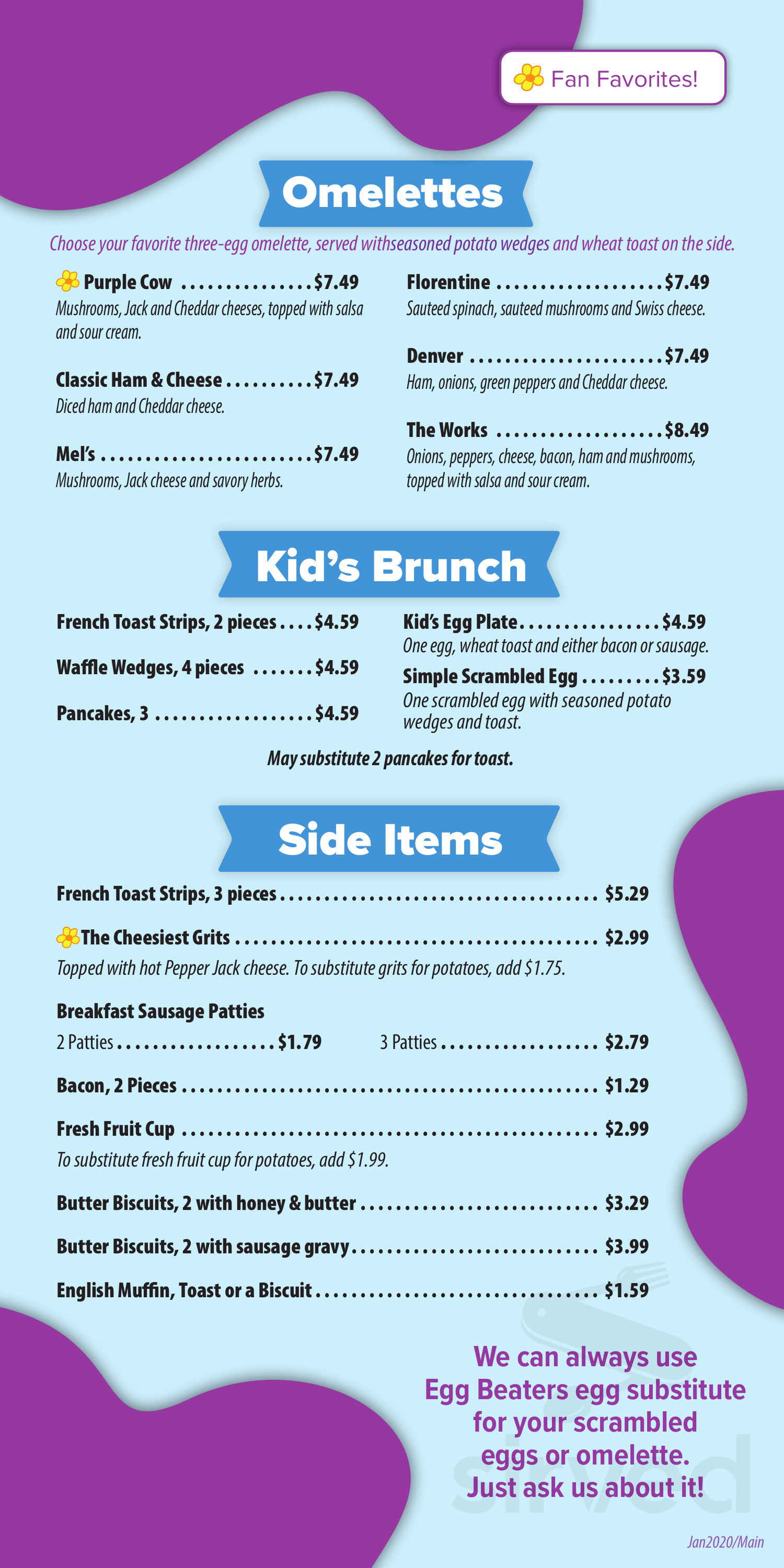 The Purple Cow Restaurant (Cantrell Rd) menu in Little Rock, Arkansas, USA
