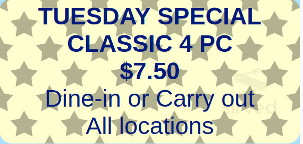 White House Chicken Systems Inc menu in Barberton, Ohio, USA