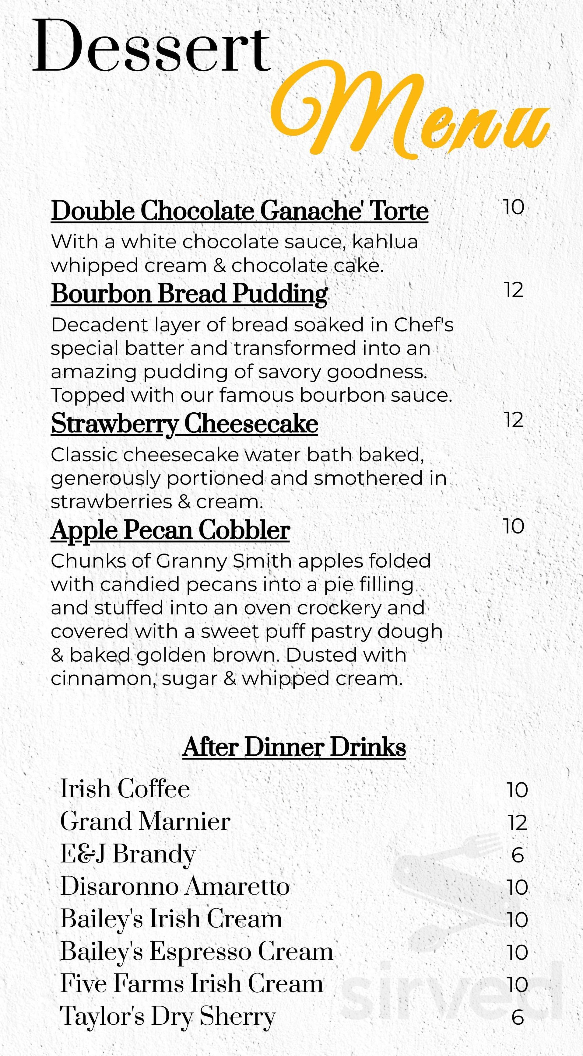 Saratoga Hot Springs Resort menu in Saratoga, Wyoming, USA