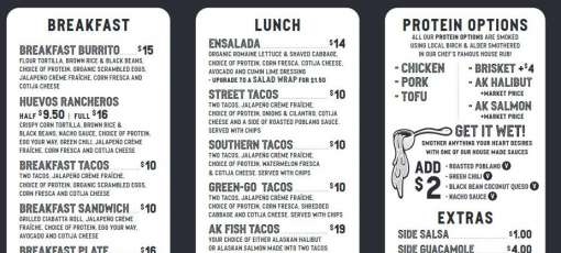 Menu for El Green-Go's in Anchorage, AK | Sirved