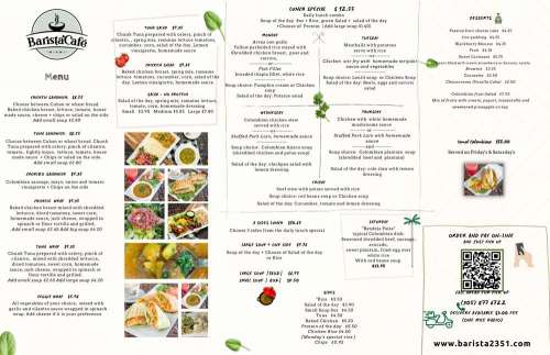 BARISTA CAFE menu in Coral Gables, Florida, USA