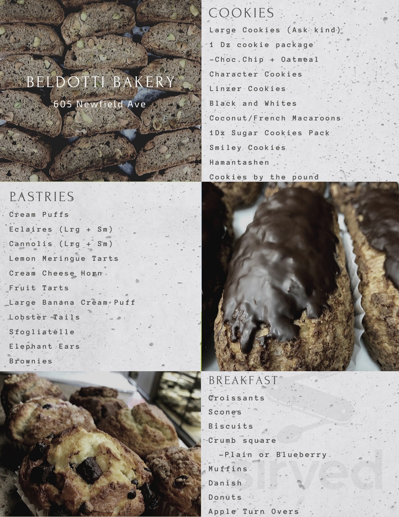 Beldotti Bakeries menu in Stamford, Connecticut, USA