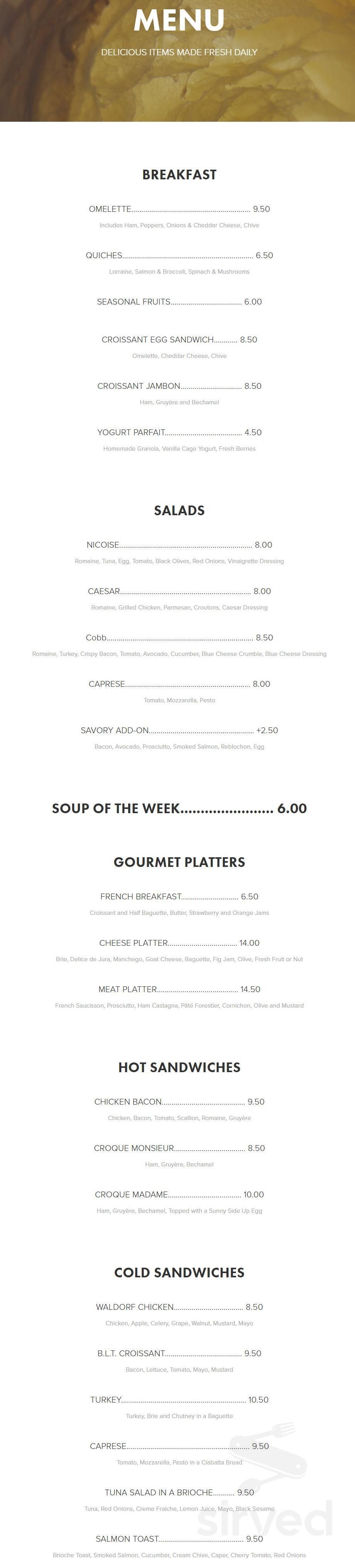 Menu - Las Vegas NV's Cafe Breizh | Sirved