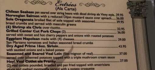 Menu for Mio Posto Merrick in Merrick, NY | Sirved