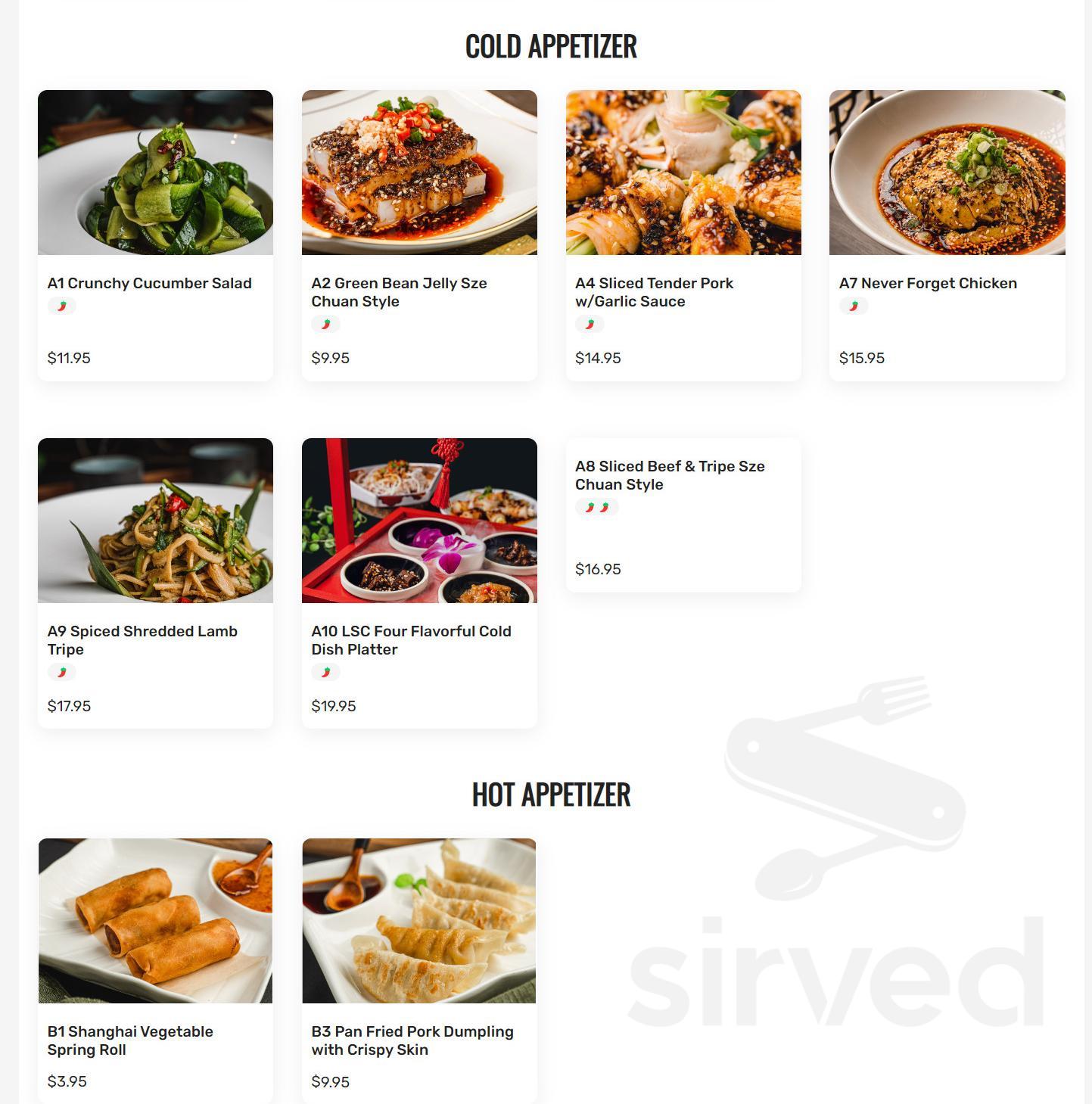 Menu - North Bethesda MD's Lao Sze Chuan ??? | Sirved