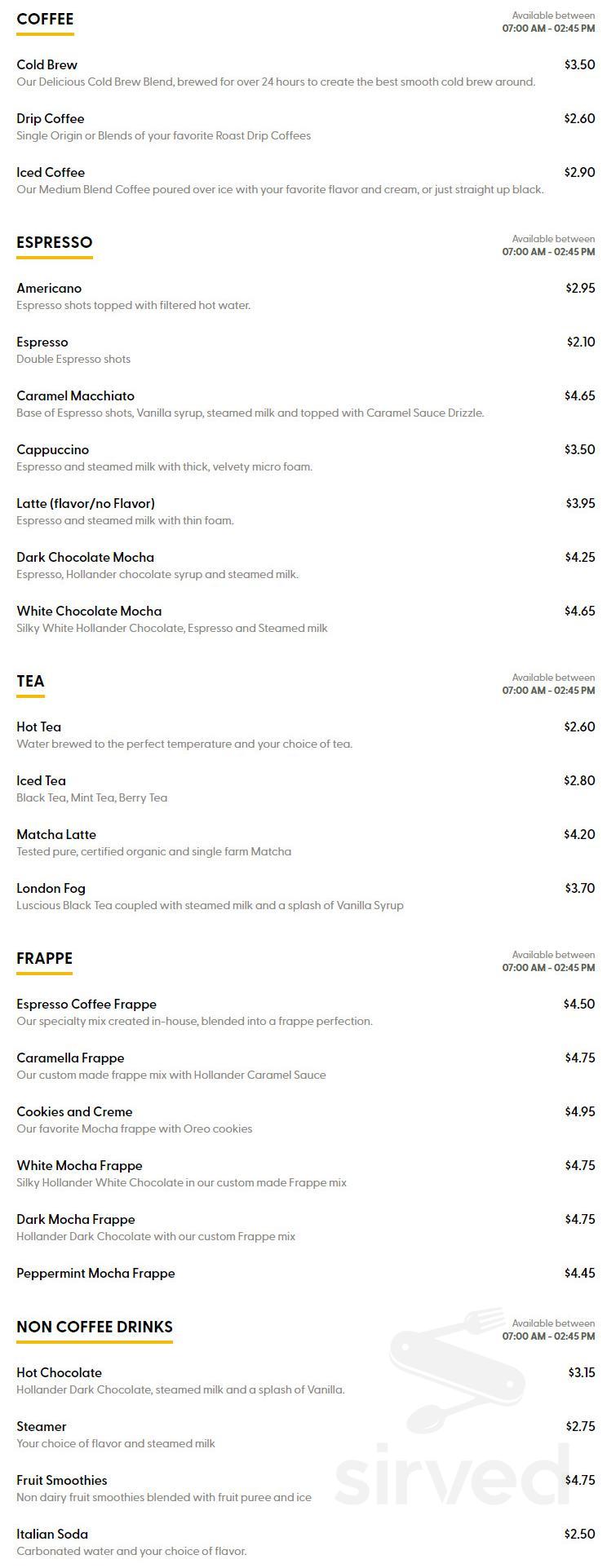 Bridgewater Coffee Co menu in Bridgewater, Virginia, USA