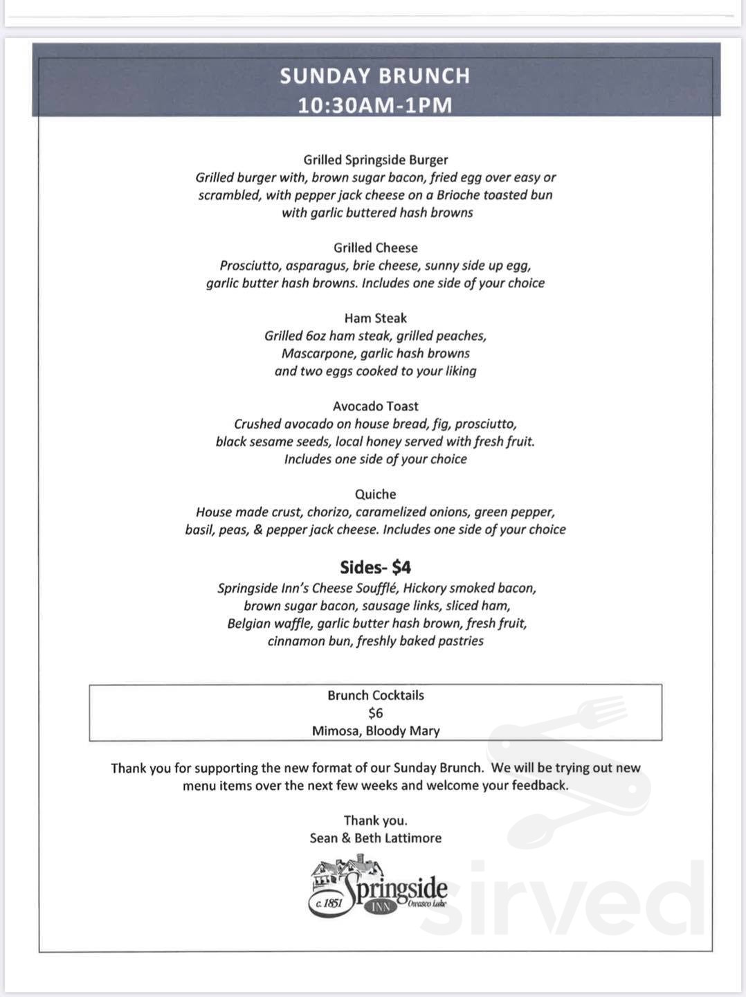 Oak & Vine At Springside menus in Auburn, New York, United States