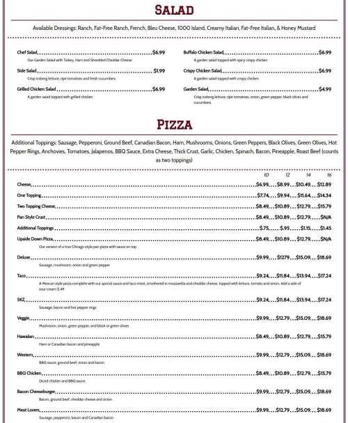 Pizza Pro's menu in DeKalb, Illinois, USA