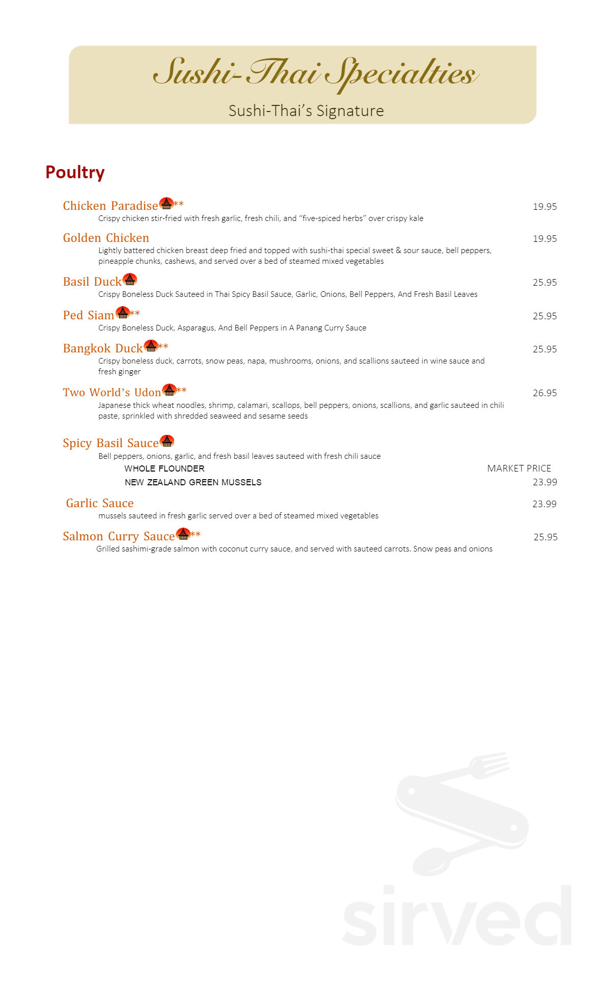 Menu for Sushi-Thai Cary in Cary, NC | Sirved
