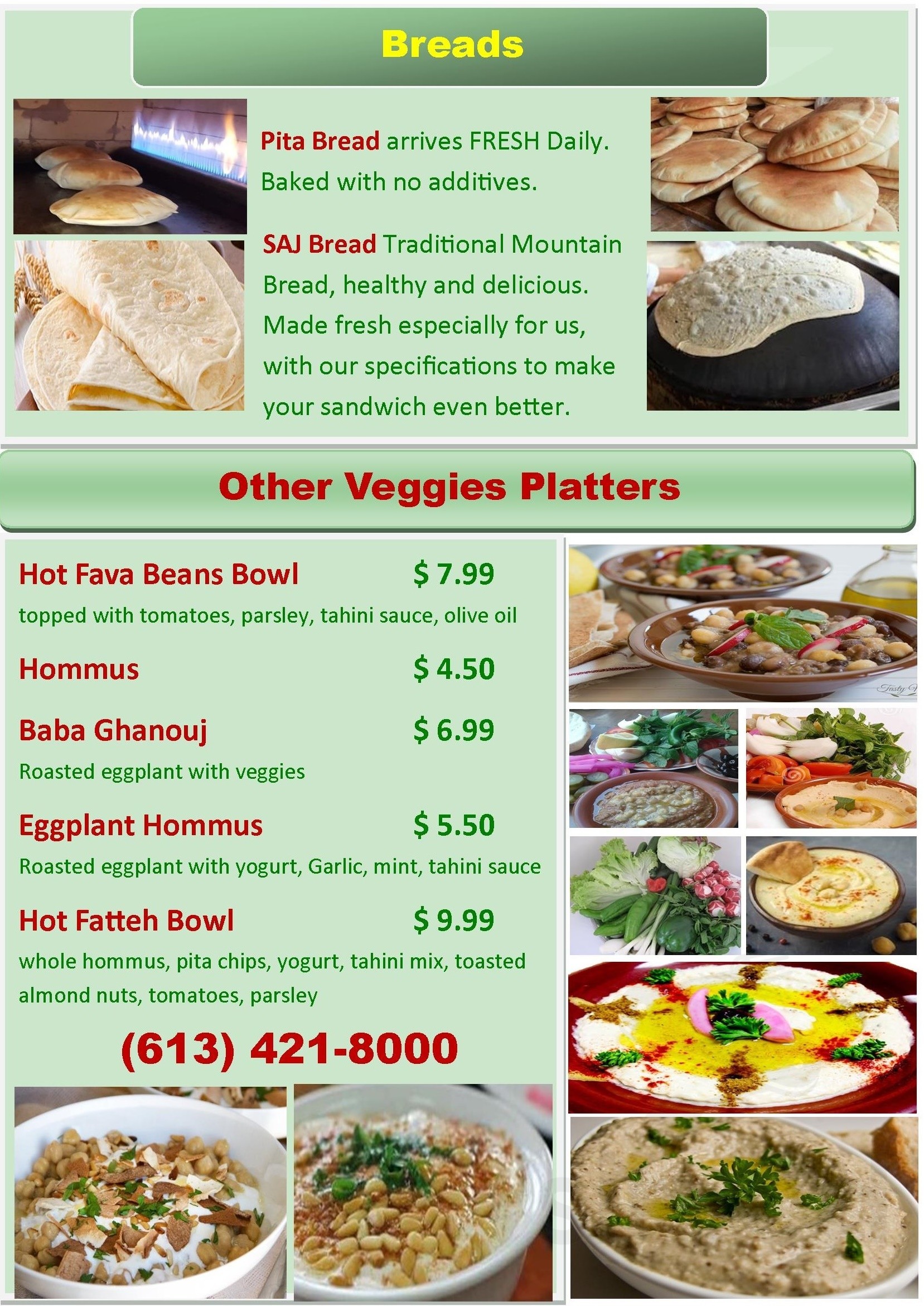 Falafel Scoop menus in Ottawa, Ontario, Canada