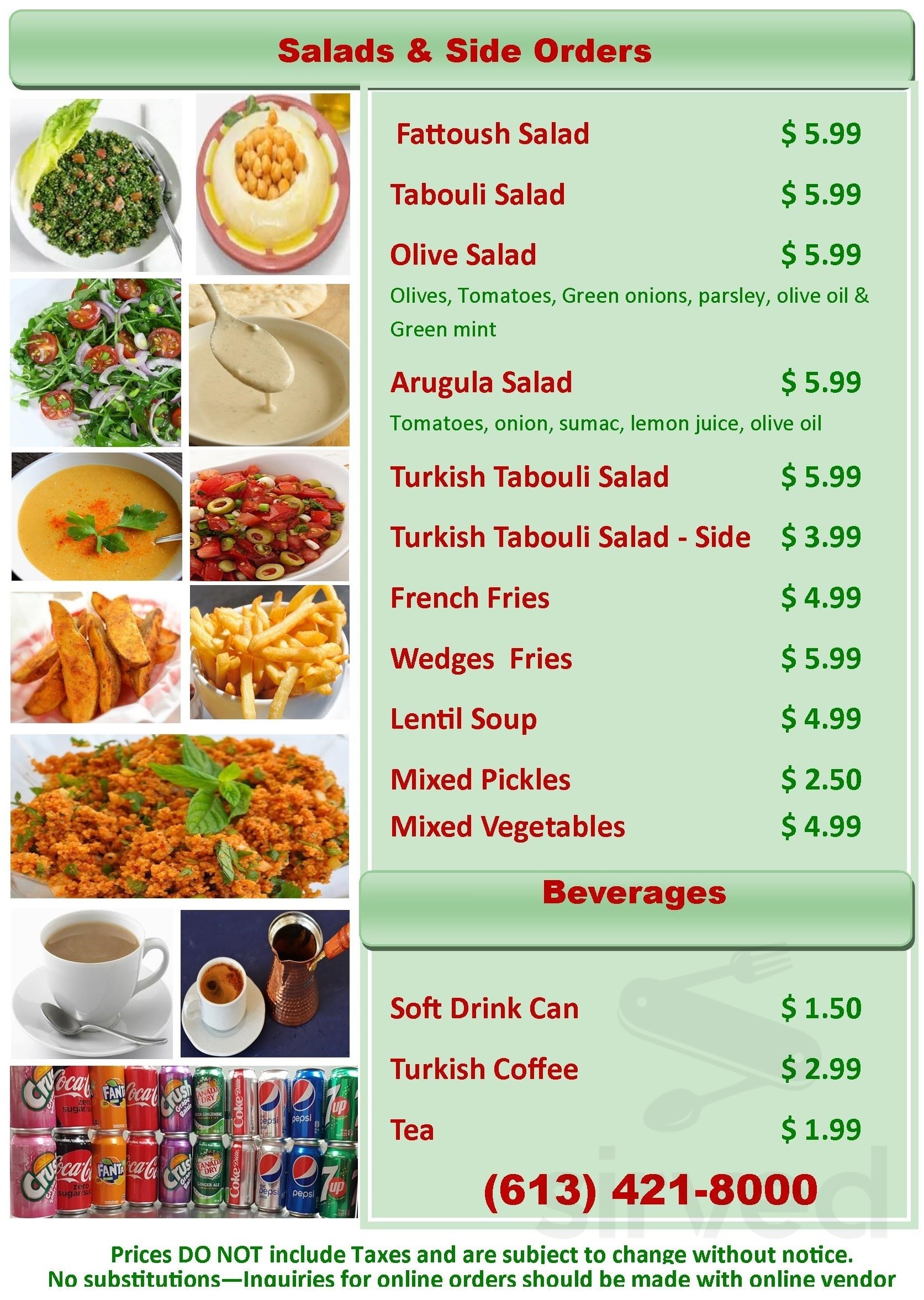 Falafel Scoop menus in Ottawa, Ontario, Canada