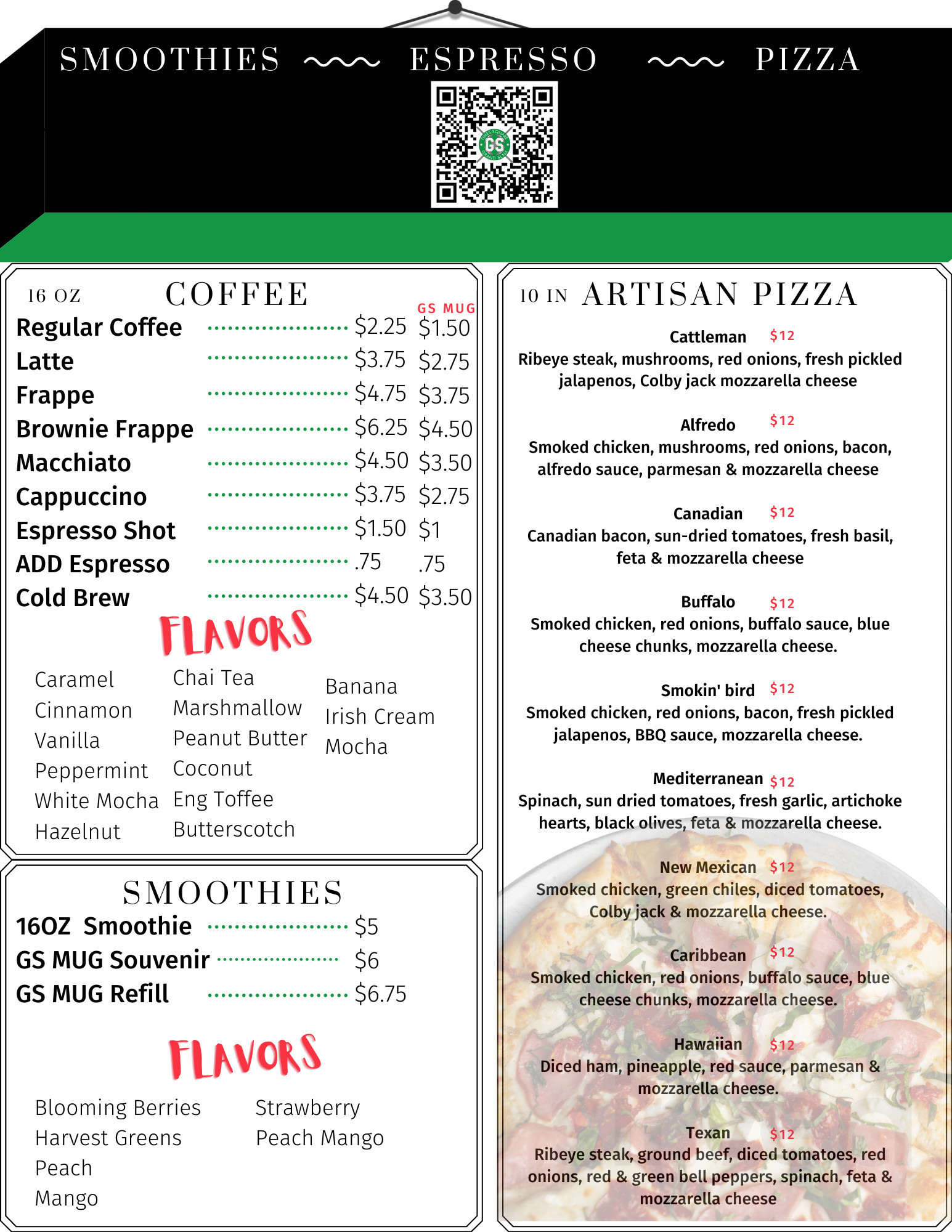 Times Square Grand Slam menu in Tyler, Texas, USA