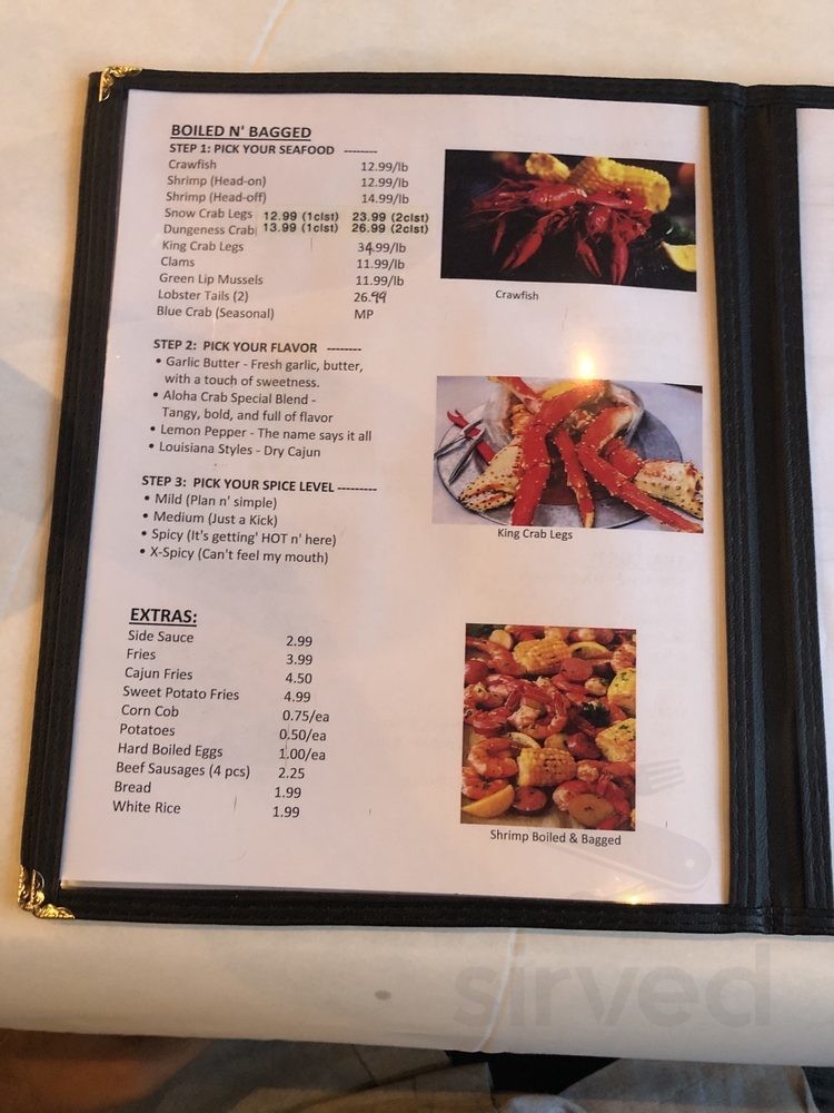 Aloha Crab menu in Pembroke Pines, Florida, USA