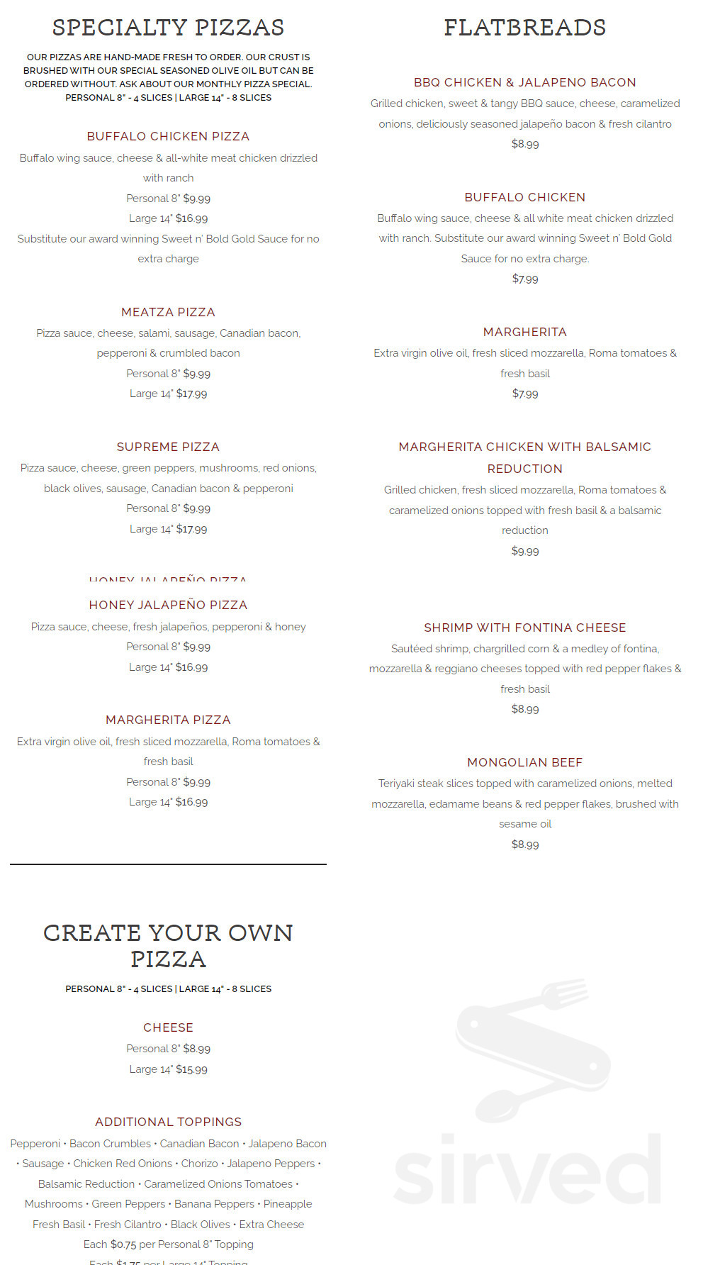 Menu for Duckworth's Grill & Taphouse in Charlotte, North Carolina ...