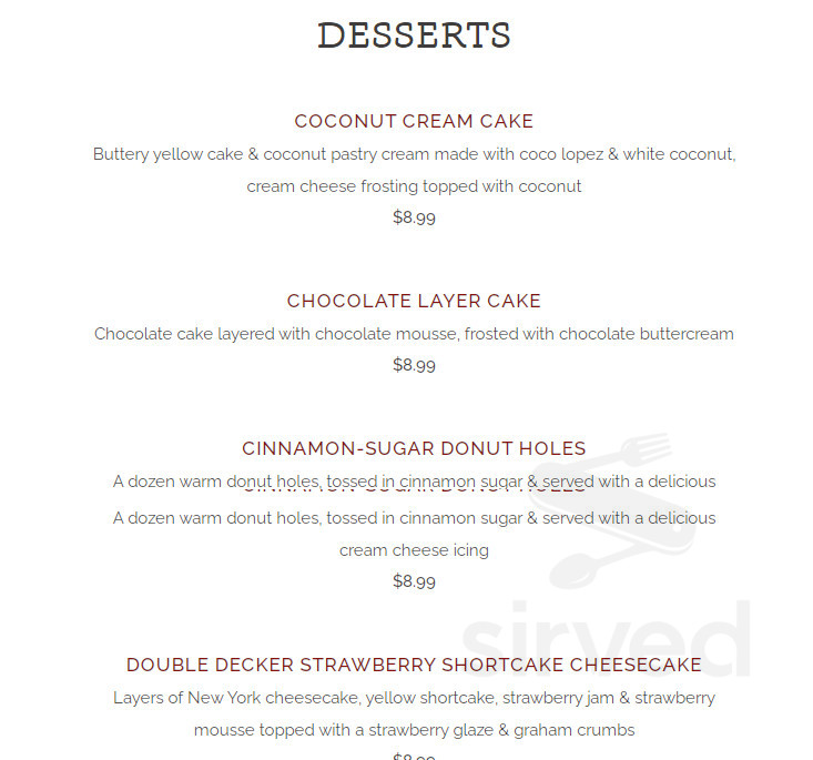 Menu for Duckworth's Grill & Taphouse in Charlotte, North Carolina ...