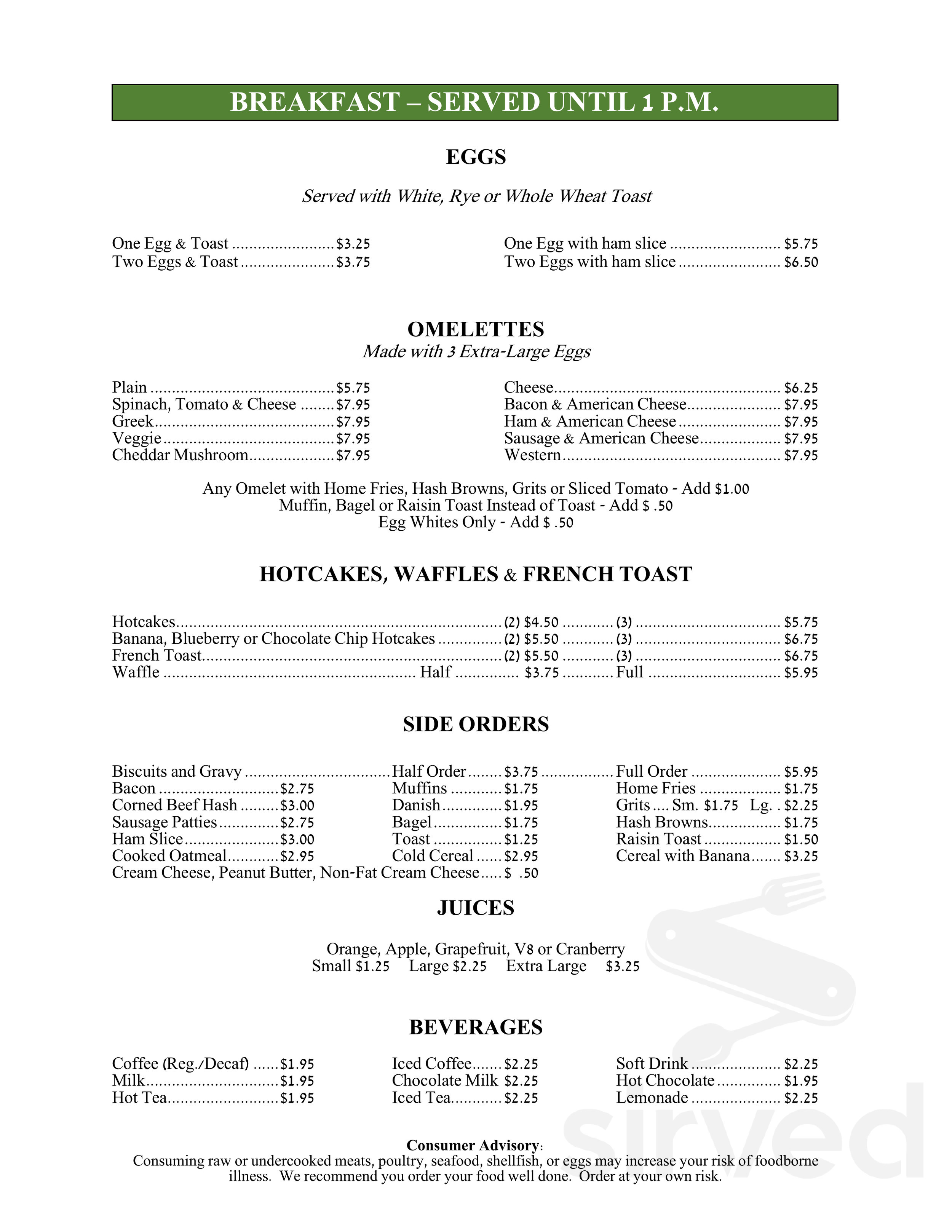 Menu for The Owl Country Grille in Boynton Beach, FL | Sirved