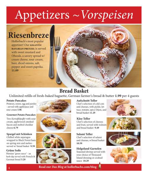 Hollerbach's German Restaurant menu in Sanford, Florida, USA