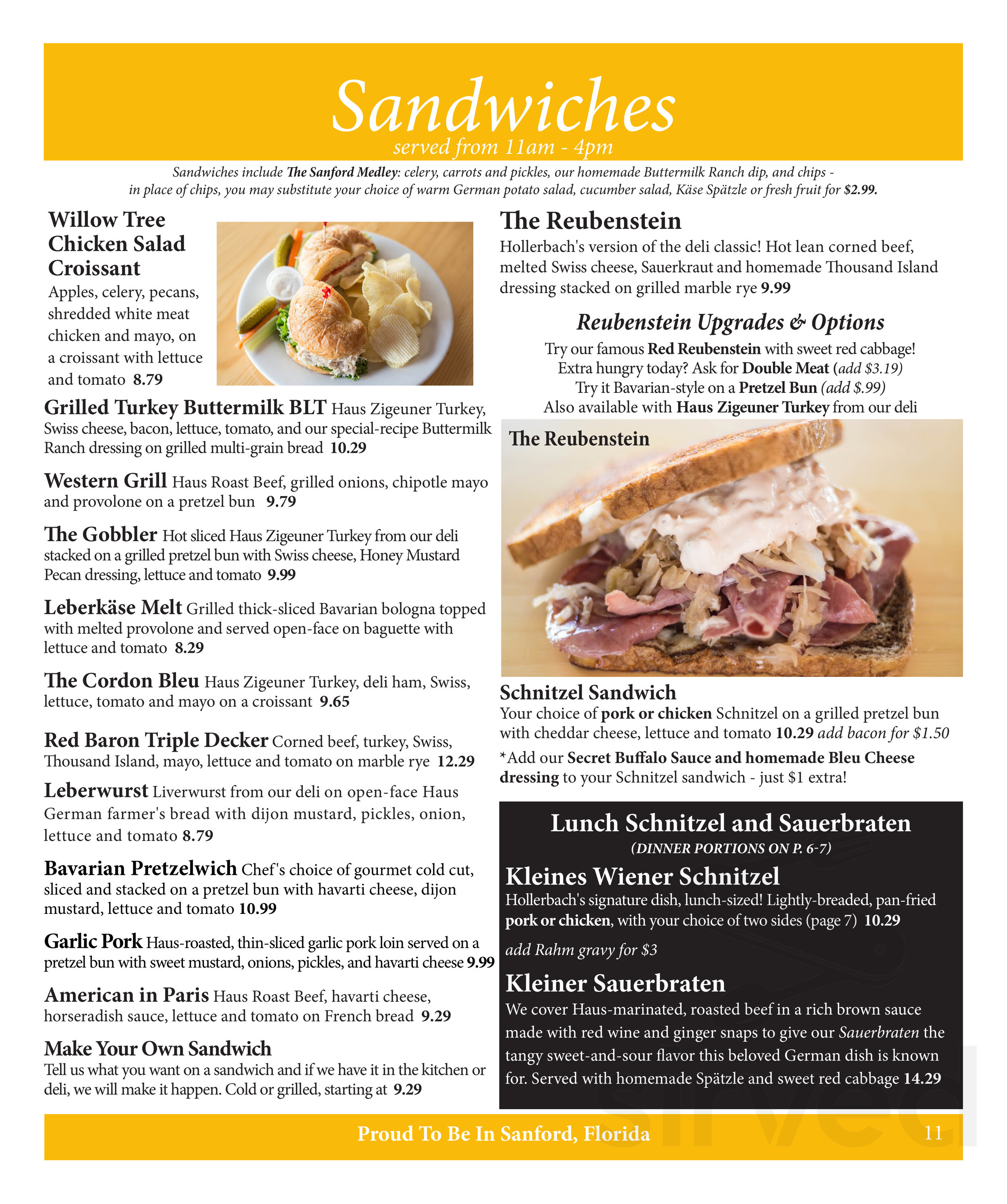 Hollerbach's German Restaurant menus in Sanford, Florida, United States
