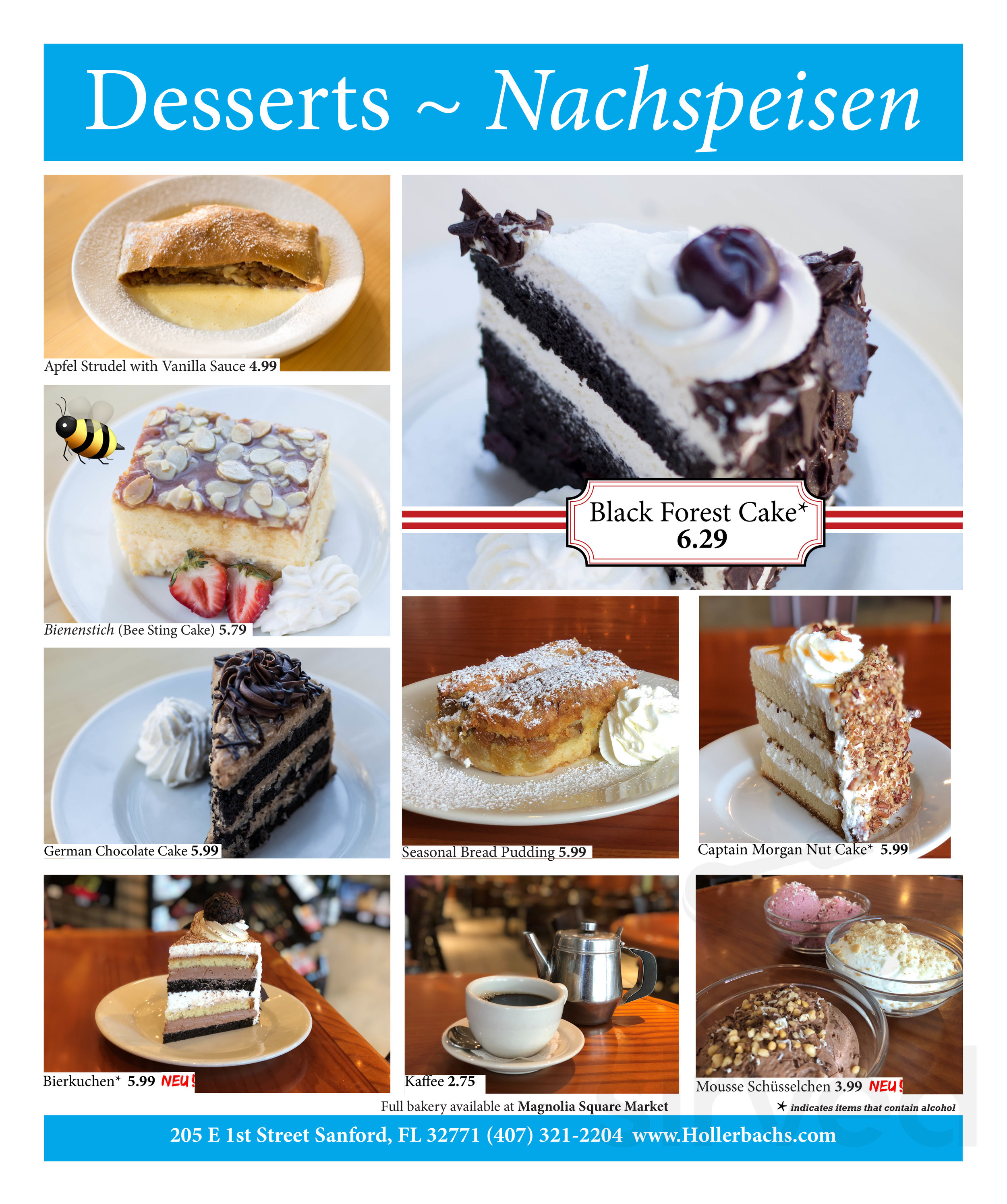 Hollerbach's German Restaurant menus in Sanford, Florida, United States