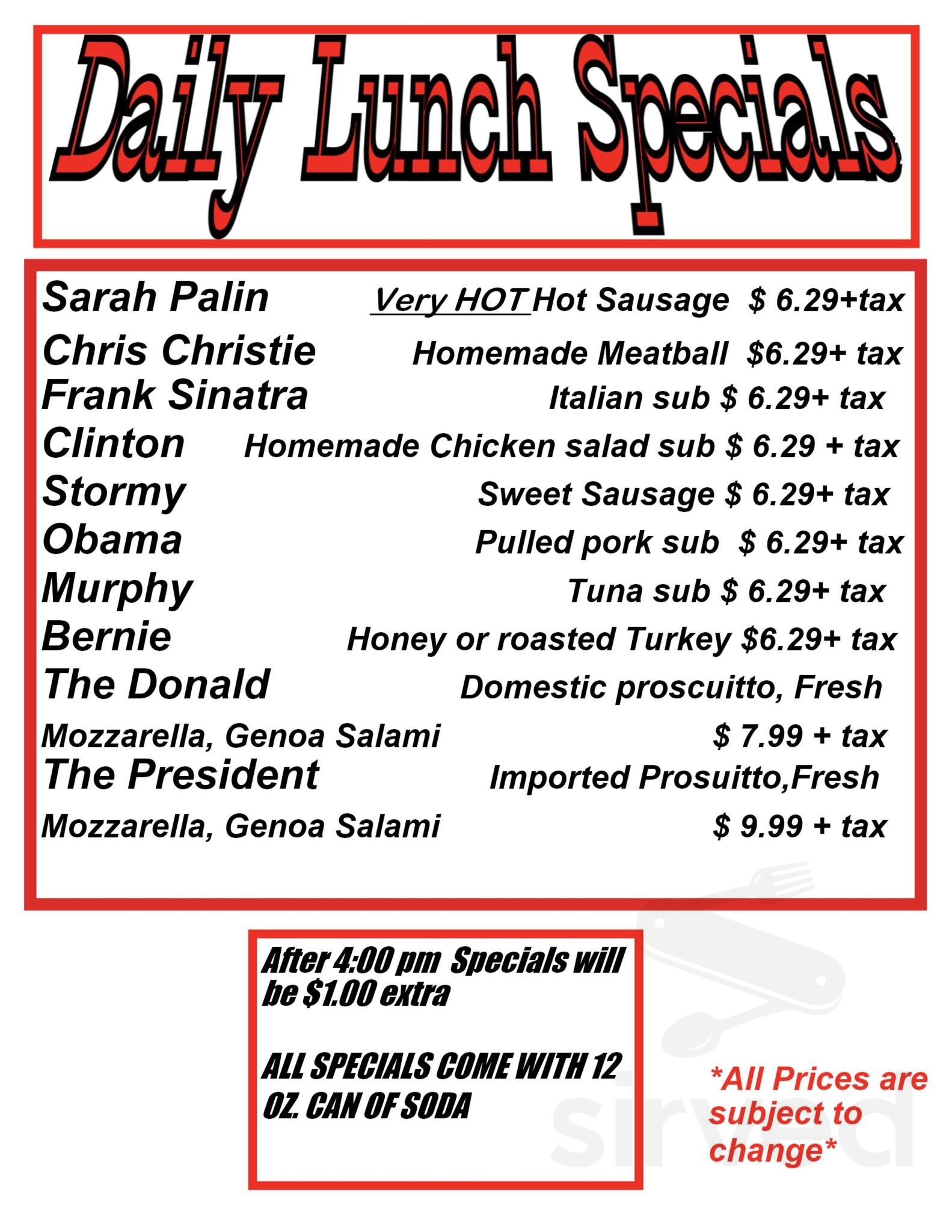 Pitney Italian Market menu in Galloway, New Jersey, USA