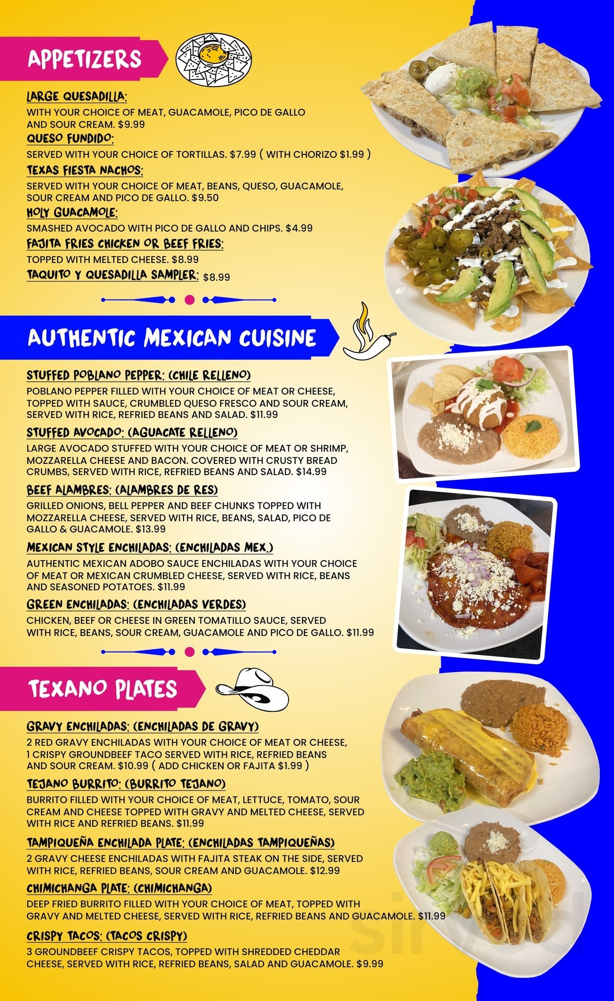 La Flor de Jalisco Mexican Grill menu in Baytown, Texas, USA