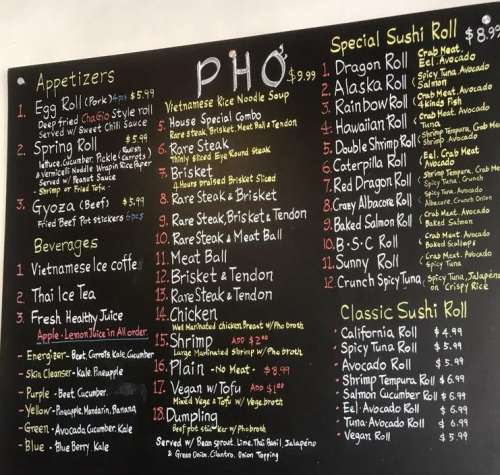 Pacific Poke Bar menu in Torrance, California, USA