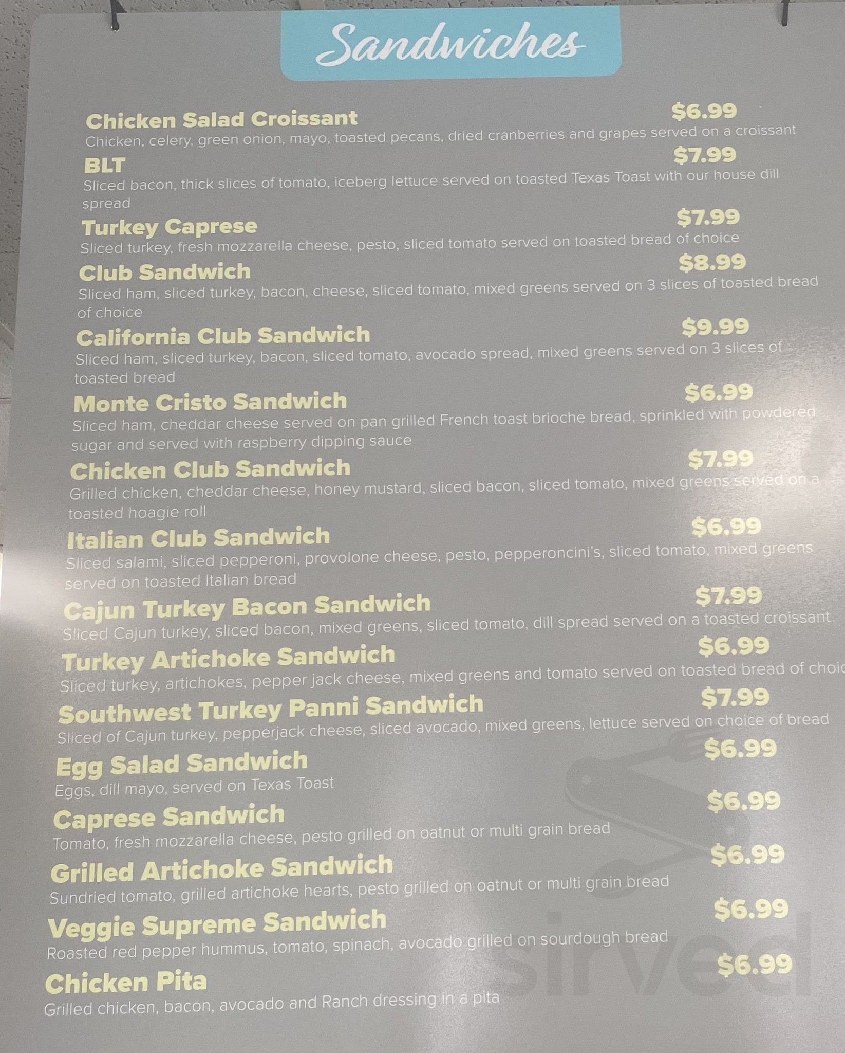 Cabot Cafe And Cake Corner menu in Cabot, Arkansas, USA